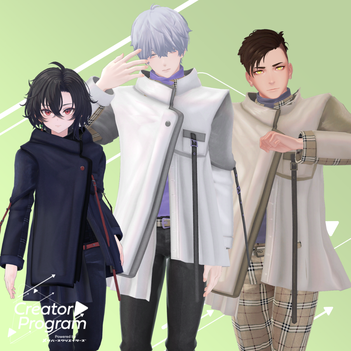 Asymmetry Pleats Coat Outfit - VRChat Men's Clothing / CP11 ...
