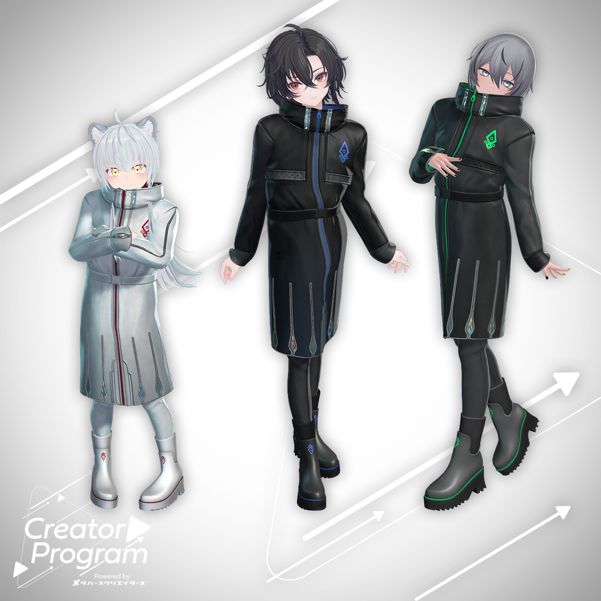 Pearl Rain Tech Coat - VRChat Men's Clothing / CP8 - MetaCreatorsTYO EN ...