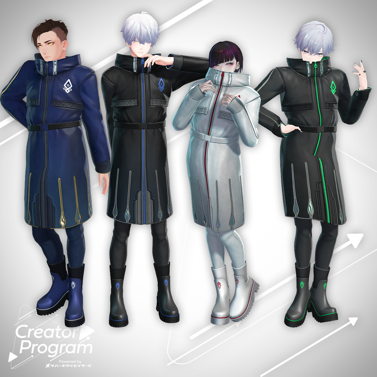 Pearl Rain Tech Coat - VRChat Men's Clothing / CP8 - MetaCreatorsTYO EN ...