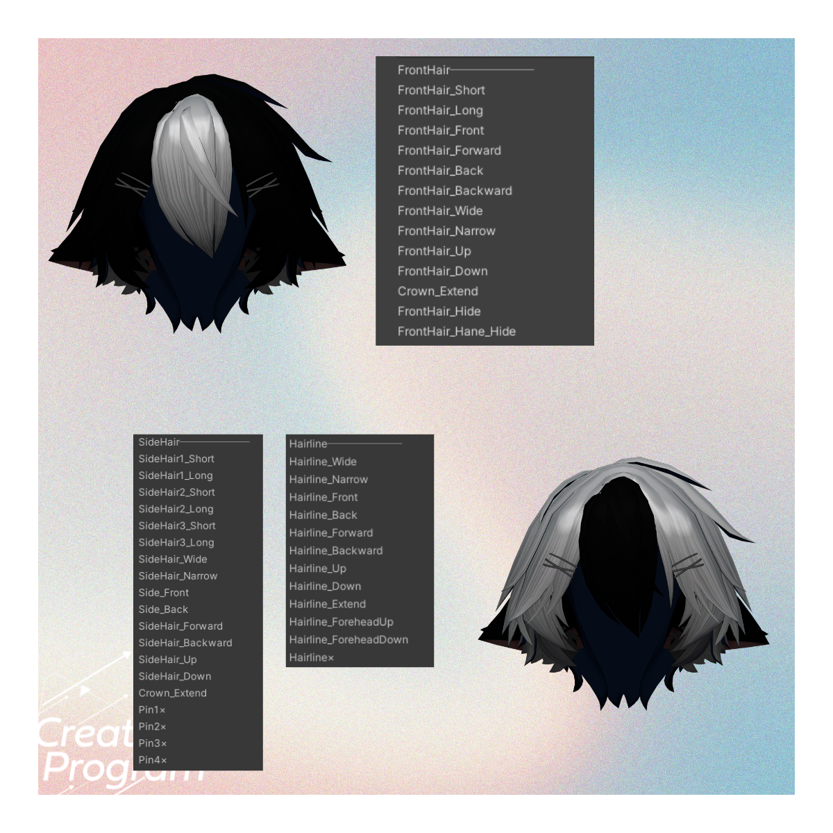 Beast Ear Hair - VRChat Hair / CP26 - MetaCreatorsTYO EN - BOOTH