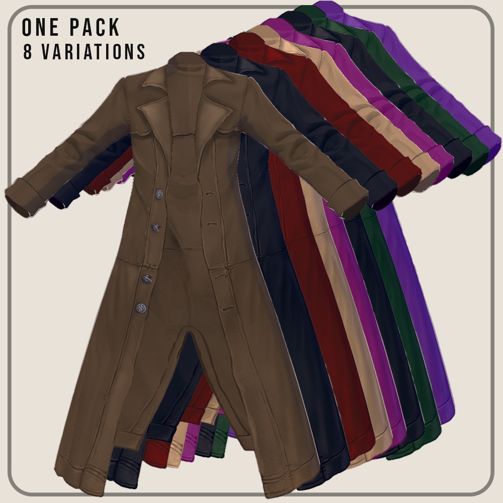 [vroid] Trench coat | Duster Jacket | Unisex multicolor | texture and ...