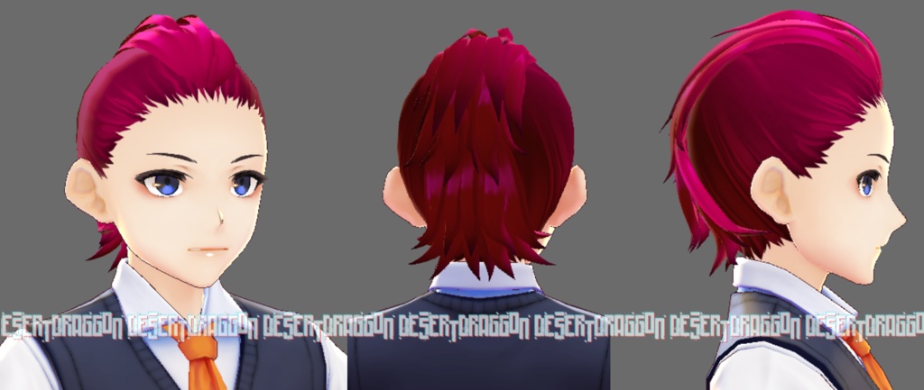 VRoid Sweptback Mohawk Hair Preset - desertdraggon - BOOTH