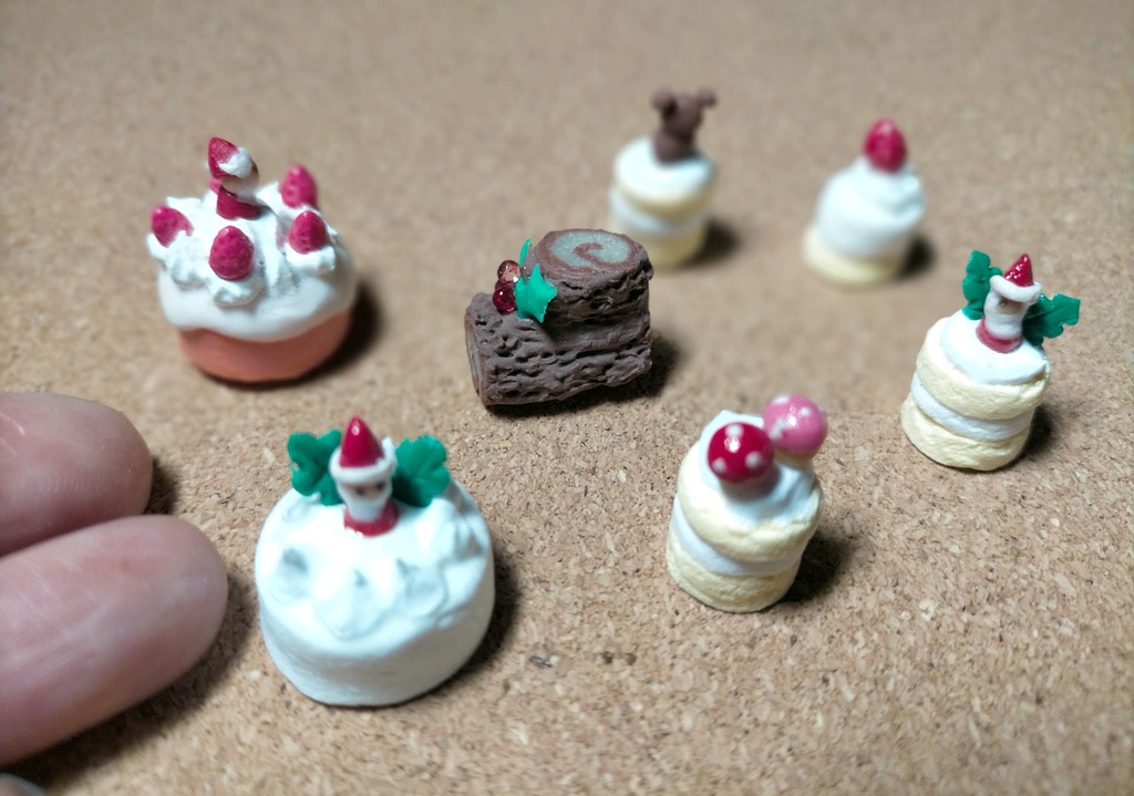 【ミニチュア】クリスマスケーキセット - trocco - BOOTH