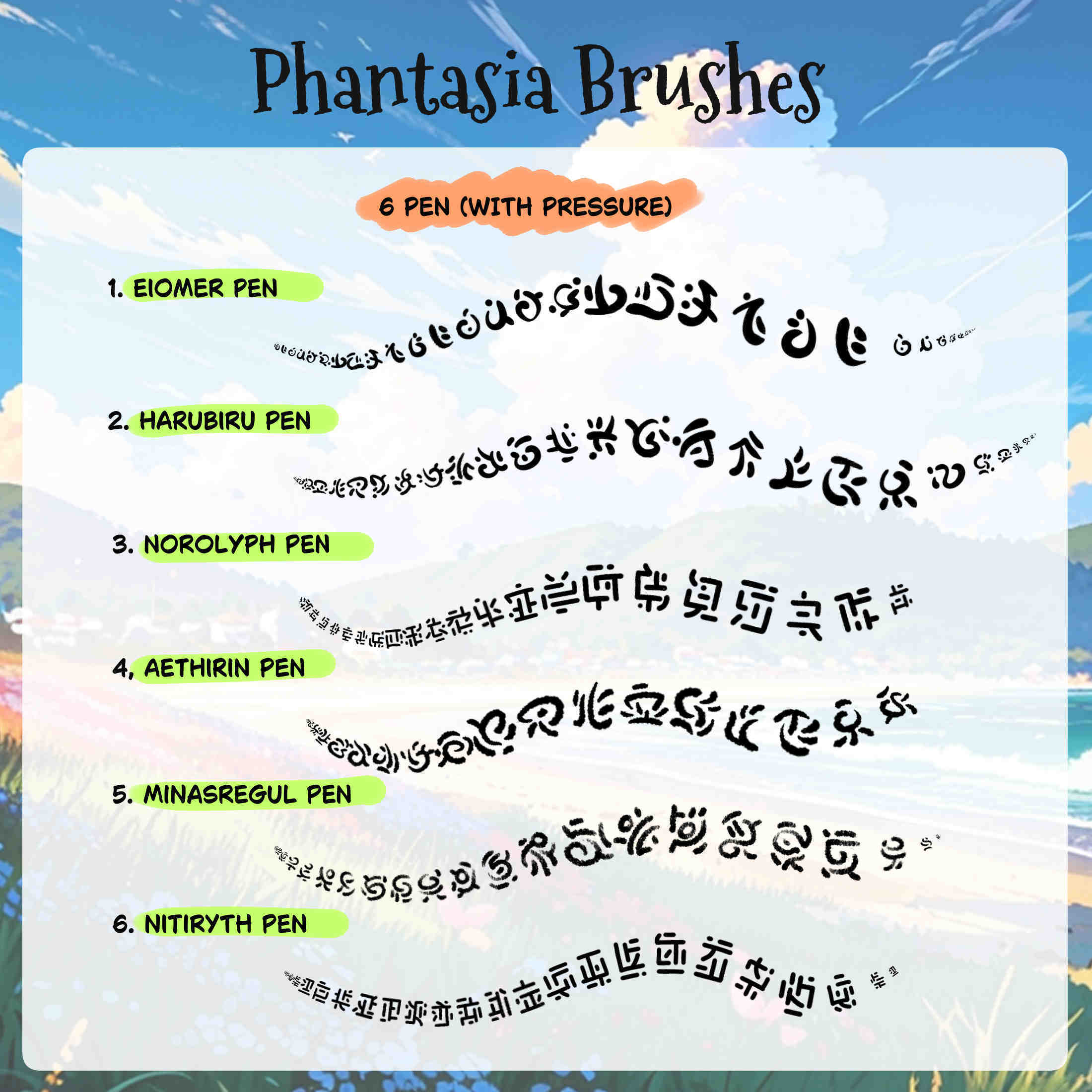 【CLIPSTUDIO用】 Phantasia Brush・Otherworld Calligraphy Brushes ...