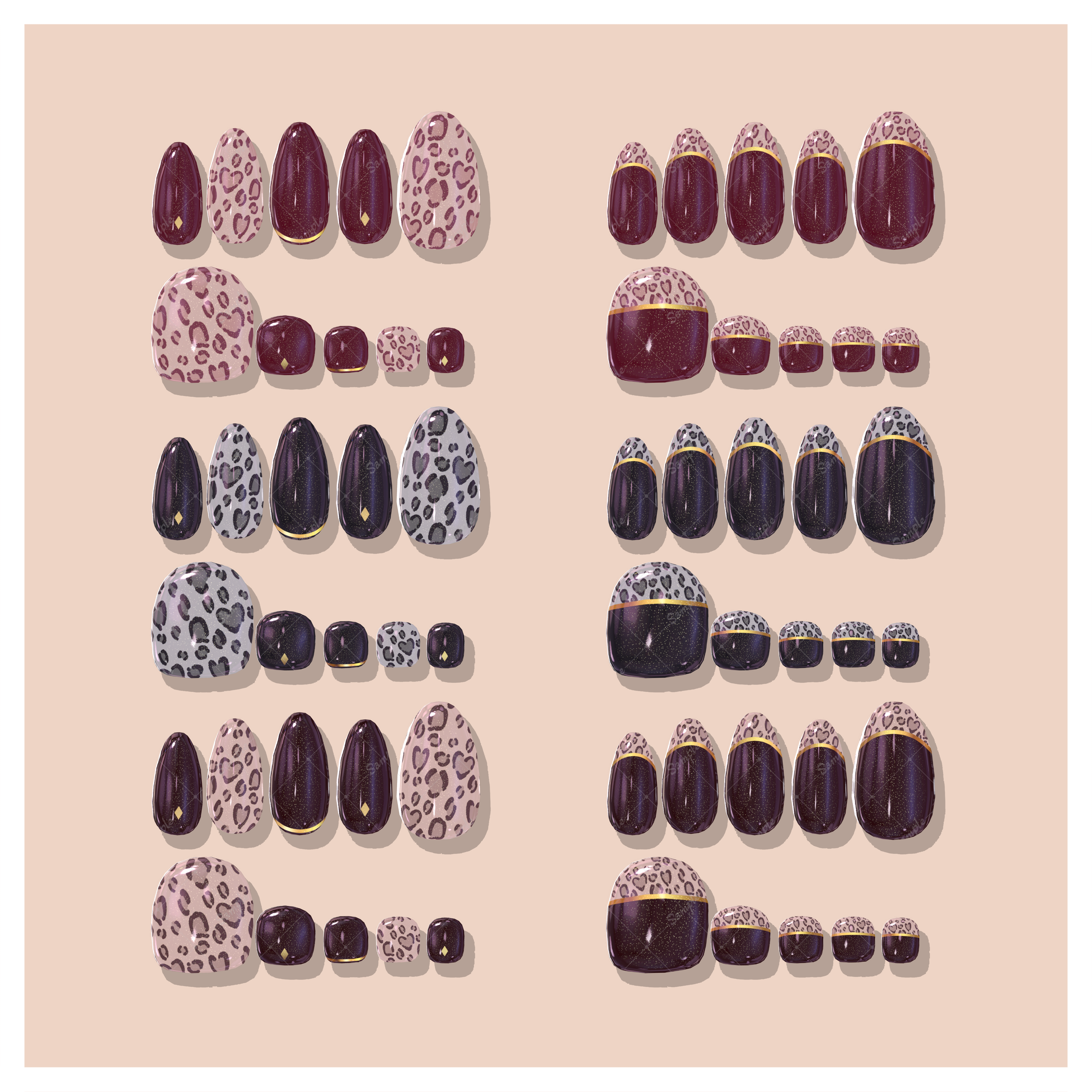 レオパードネイル【シンプルジェルネイル -Simple Gel Nail-用テクスチャ】 - きまぐれあいかのお店 - BOOTH