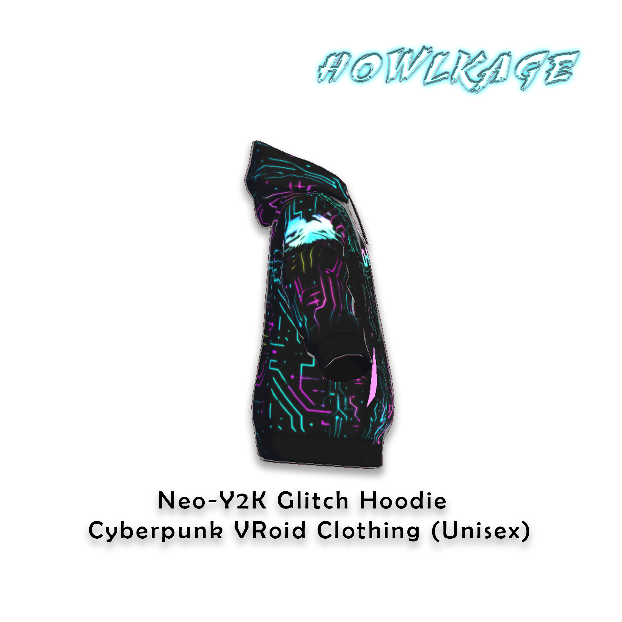 [FREE] Neo-Y2K Glitch Hoodie – Cyberpunk VRoid Clothing (Unisex ...
