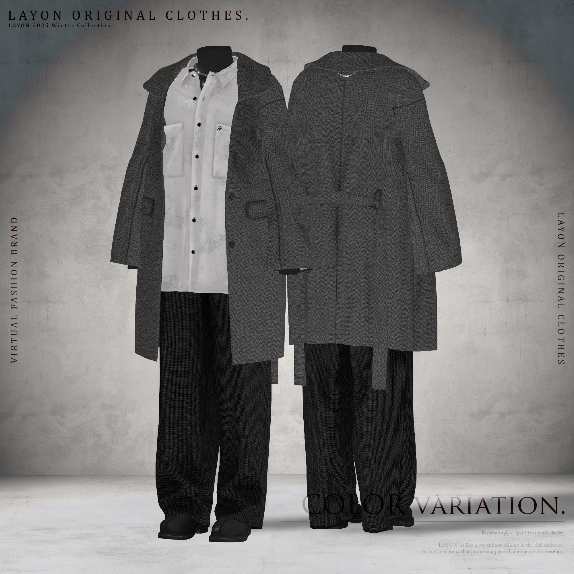 【3D】WHITE DUSK =HOMME= (水瀬/狛乃/ラシューシャ対応) #LAYON服 ＃LAYONコーデ - LAYON - BOOTH