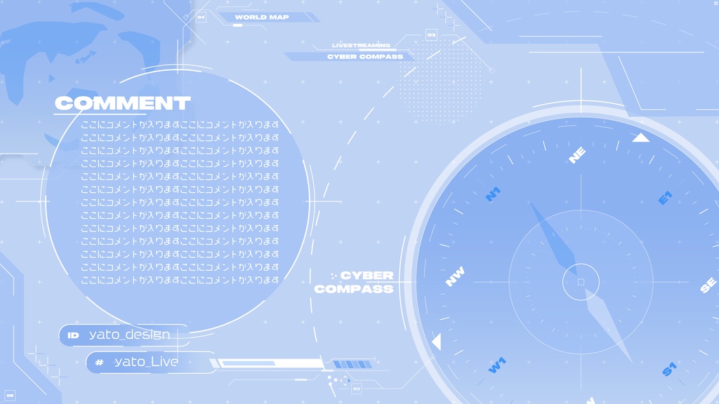 ⚡配信画面/CYBER-COMPASS(2種)カラバリ4色 - Night Rabbit - BOOTH