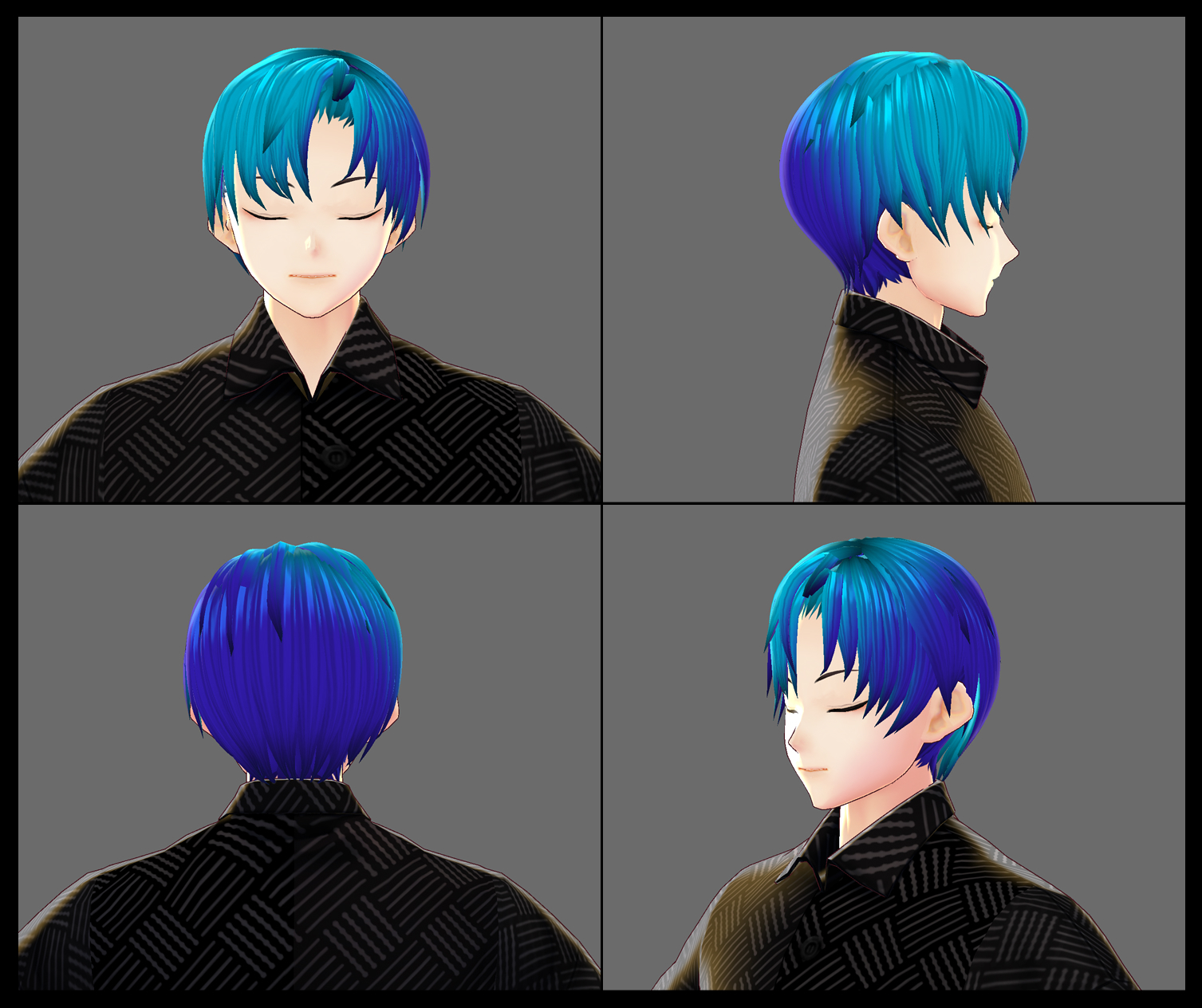 VRoid用髪型プリセット 左分け短髪 - WHGF - BOOTH