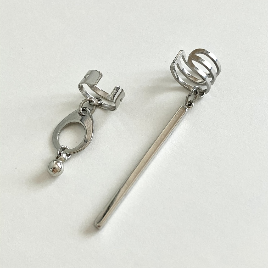 [アレルギー対応] 雨のイヤーカフセット - Hitofumi./金属アレルギー対応アクセサリー - BOOTH