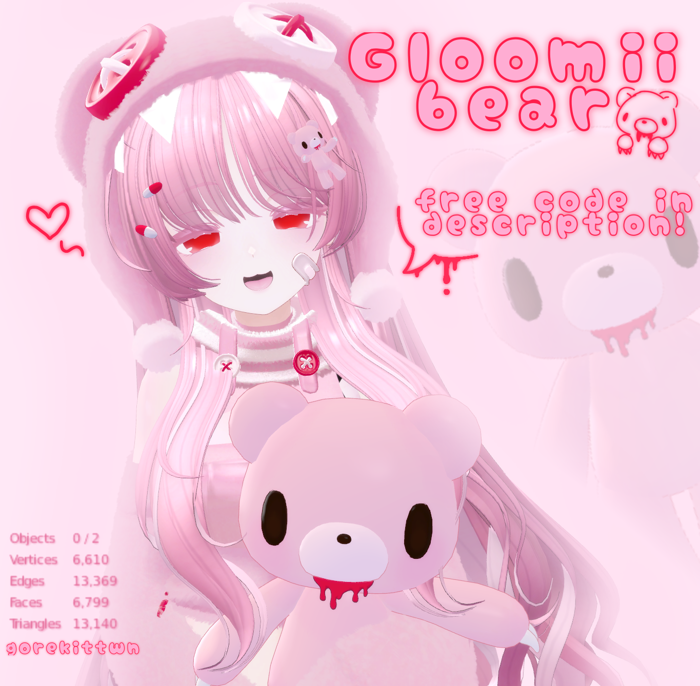 gloomii bear plush ! (FREE) - gwore - BOOTH