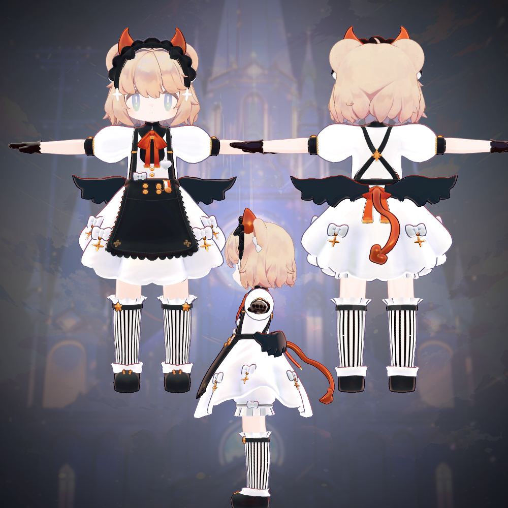 7アバター対応イノセントデビルメイド Innocent Devil Maid Costume - 右から鳩の店 - BOOTH