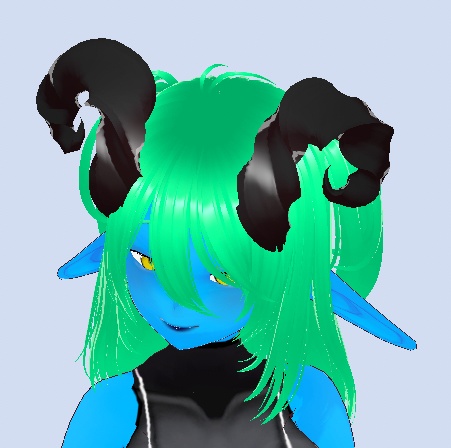 VRoid Studio Ram Horns - Black - Goth Halloween Monster Girl - pooka ...