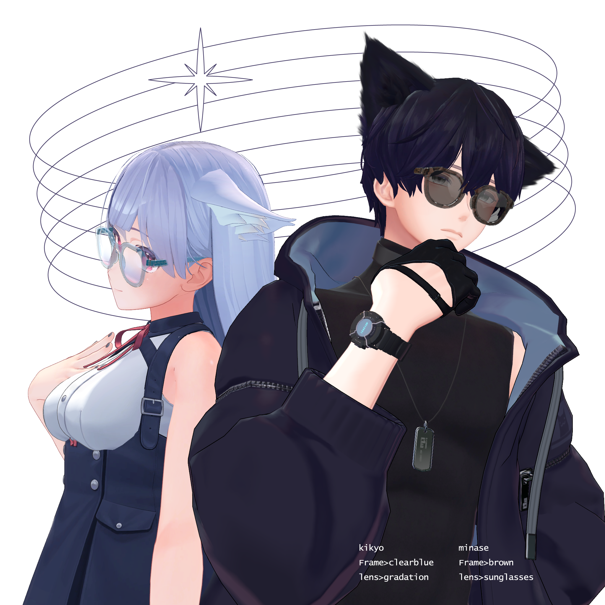[無料] 眼鏡/glasses [VRChat想定] - itoyori.fish - BOOTH