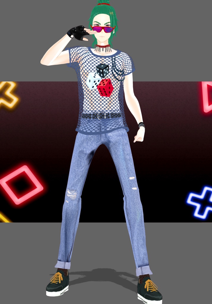 3Dice Punk Rave set. Vintage Punk Rave - vintvgedesires - BOOTH