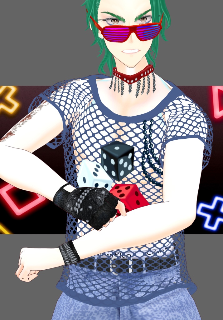 3Dice Punk Rave set. Vintage Punk Rave - vintvgedesires - BOOTH