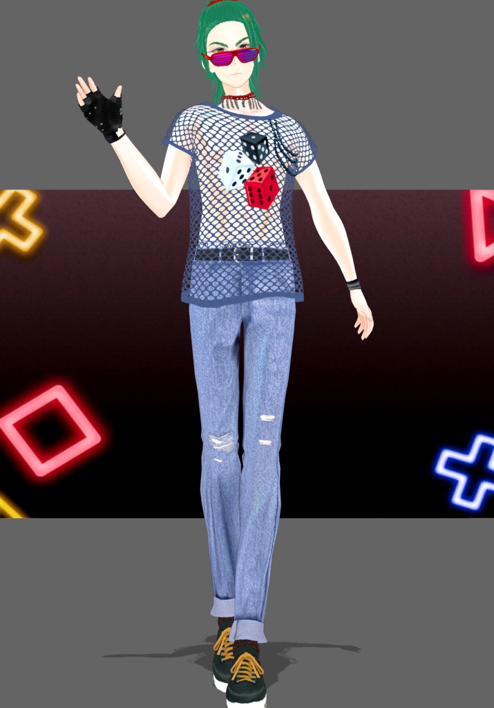 3Dice Punk Rave set. Vintage Punk Rave - vintvgedesires - BOOTH