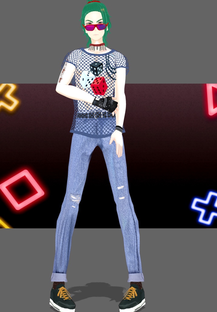 3Dice Punk Rave set. Vintage Punk Rave - vintvgedesires - BOOTH