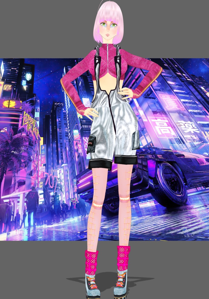 Pink Silver Cyberpunk Romper Set. Cyberpunk Fashion - vintvgedesires ...