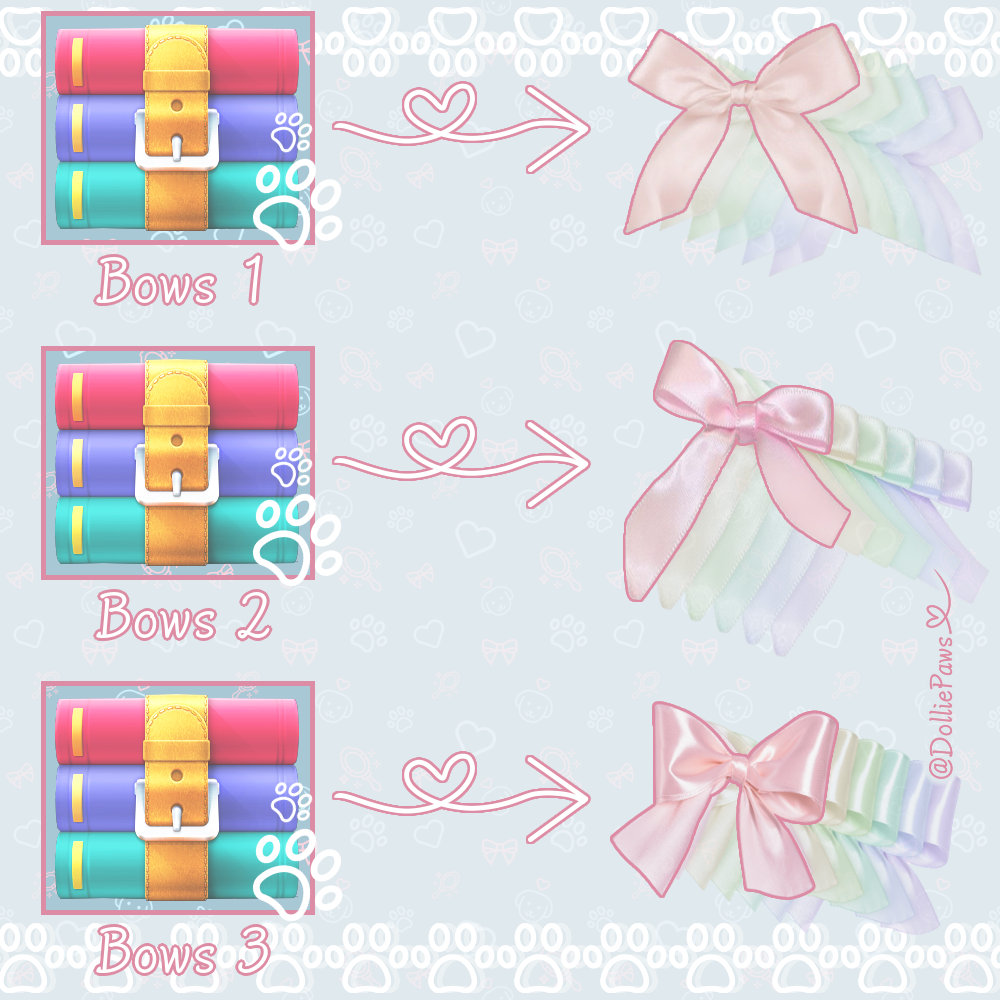 【VRoid】 Realistic Hair Bows - DolliePaws - BOOTH