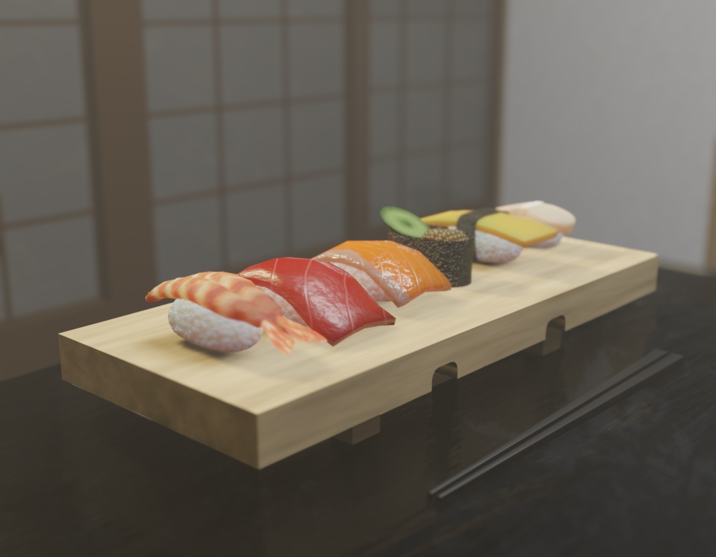 【UnityPackage】 【fbx】 ローポリのお寿司[Sushi] [blender] - M - BOOTH