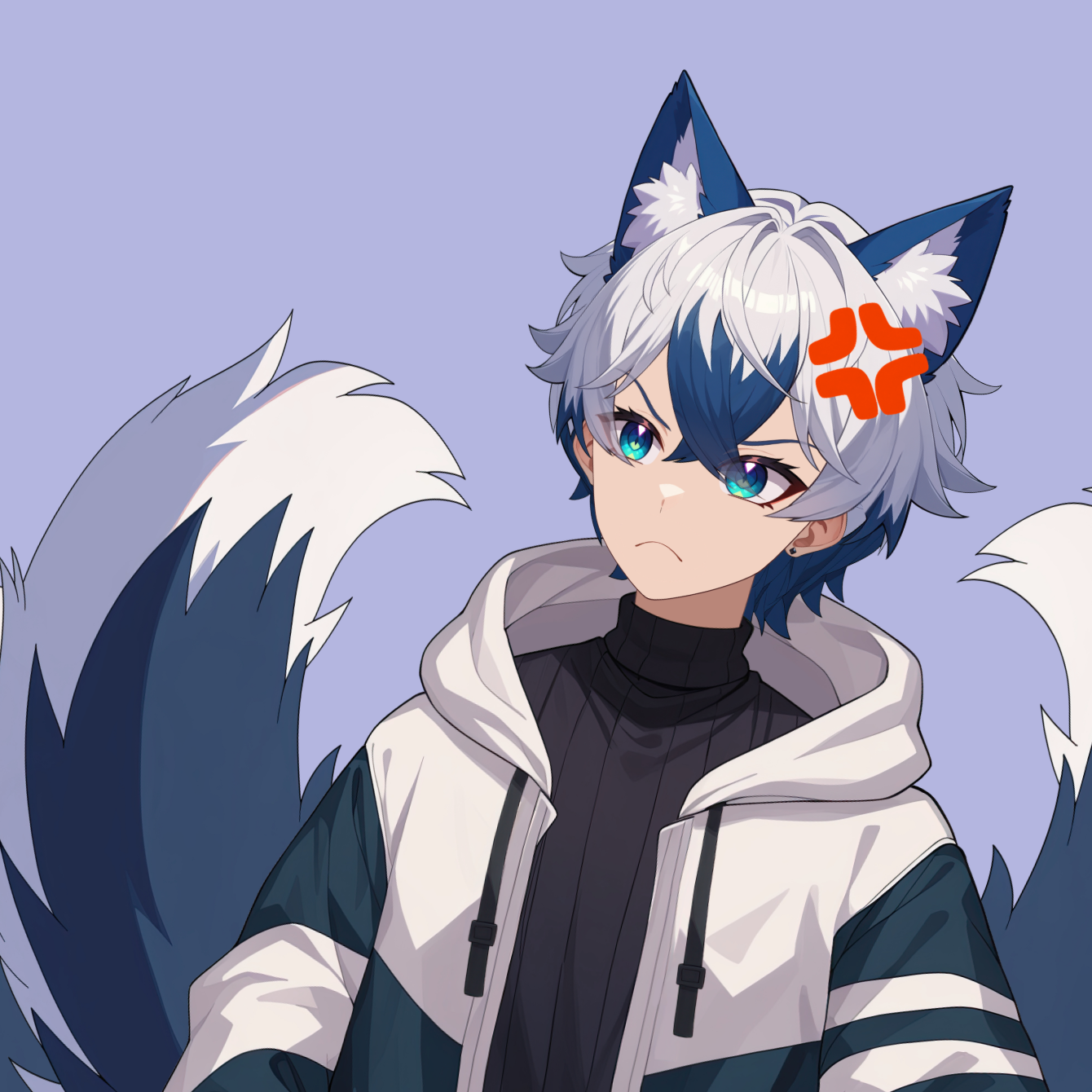 【Live2D】Midnight Kitsune Boy, Premade Live2D Male Vtuber, Rigged Vtuber ...
