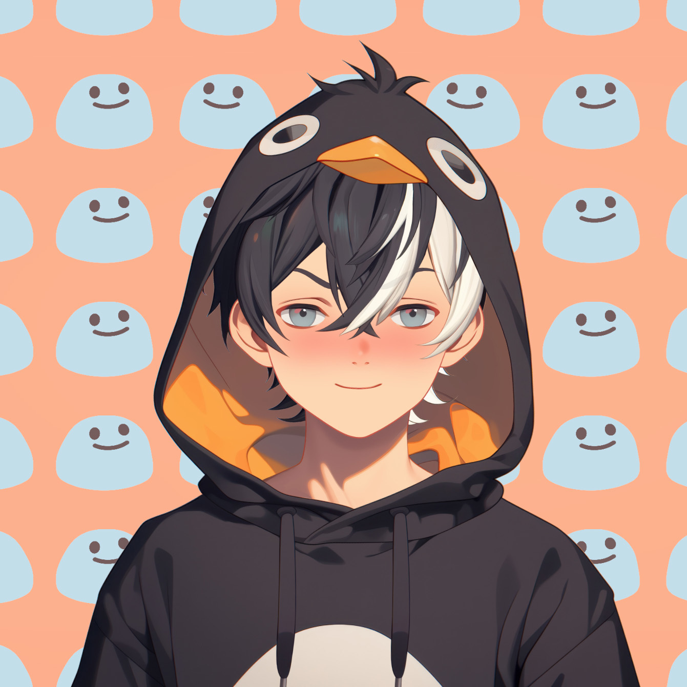 【Live2D】Penguin Hoodie Boy, Live2D Premade Male Vtuber Model, Fully ...