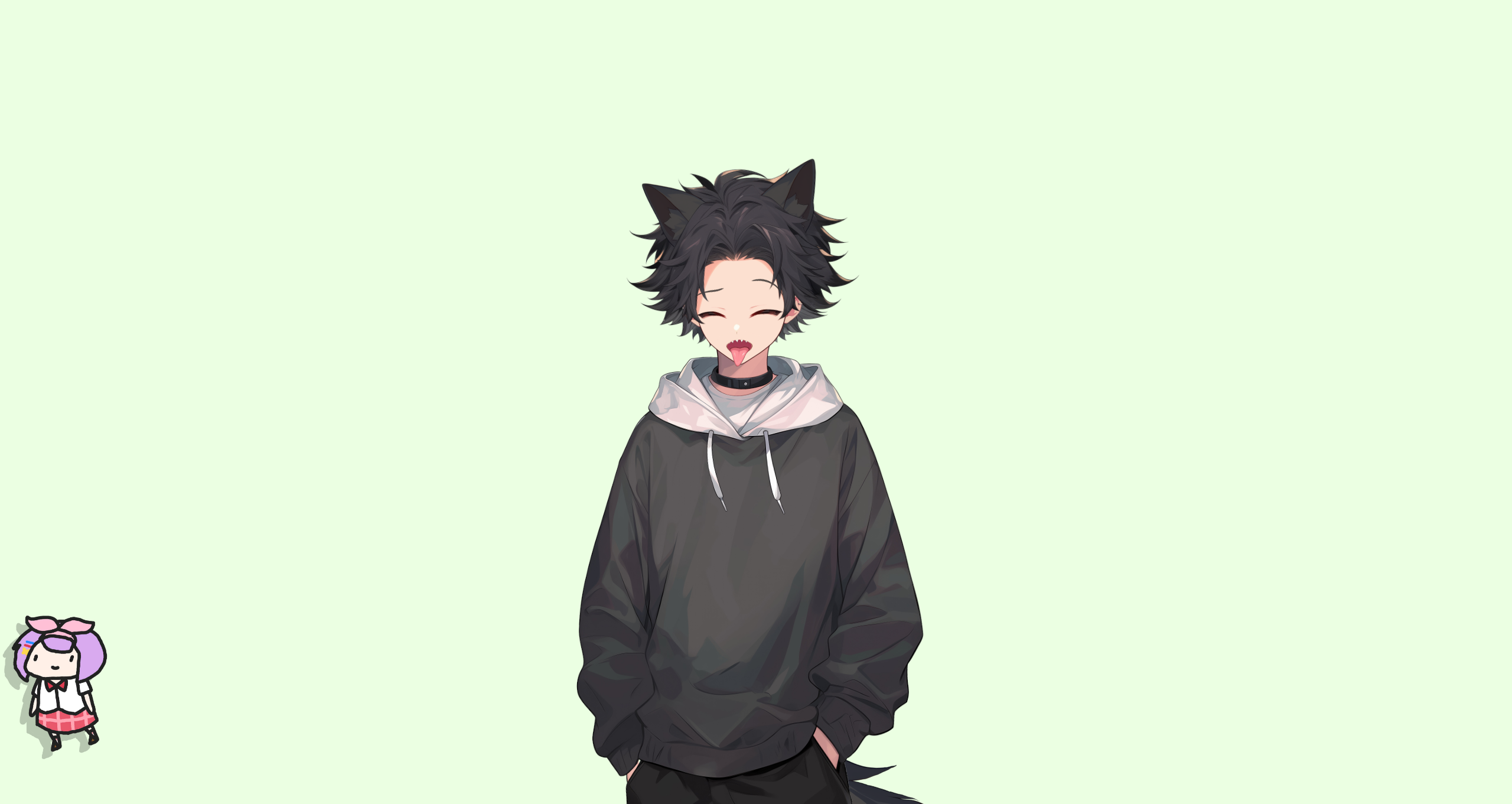 【Live2D】Hoodie Wolf Boy, Live2D Premade Male Vtuber Model, Rigged ...