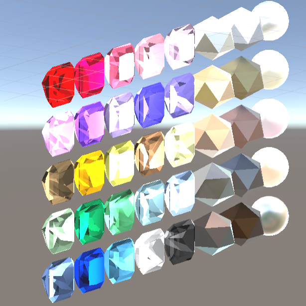 【VRchat想定】マテリアル40種セット 宝石・貴金属・パール Unity用 - LOVE＆JEWEL -VRジュエリーのお店- - BOOTH