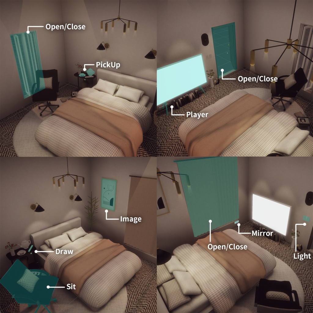 [VRC World] Mono Beige Room - UModeler - BOOTH