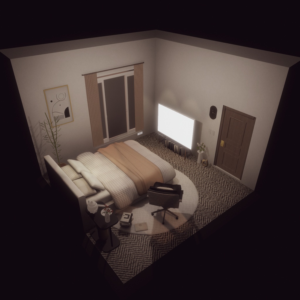 [VRC World] Mono Beige Room - UModeler - BOOTH