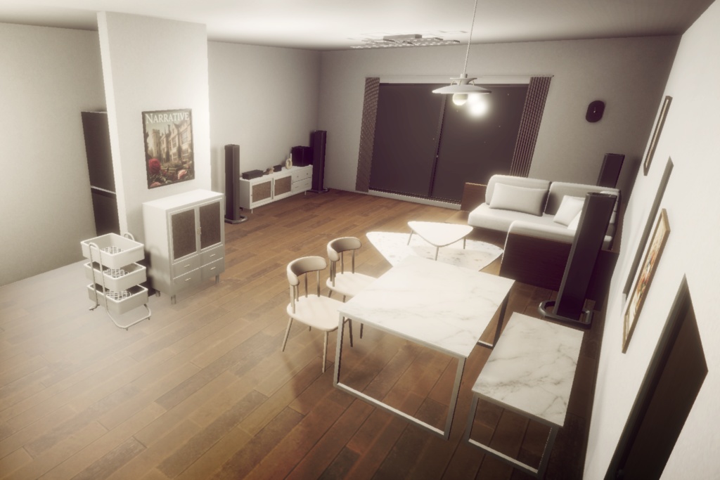 VRC World Living Kitchen Lounge UModeler BOOTH vrc-world-living-kitchen-lounge-umodeler-booth