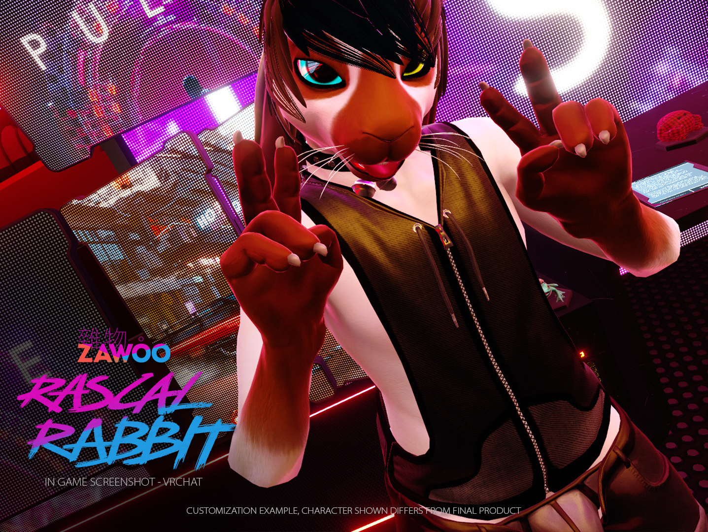 [ZaWoo] Rascal Rabbit - 3D Model for VRChat オリジナルヤンキーうさぎ3Dモデル - ZaWoo ...