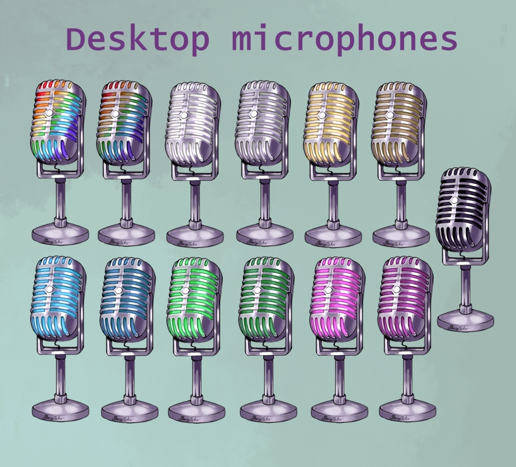 2D Retro microphone [Free Vtuber asset] - storytaker - BOOTH