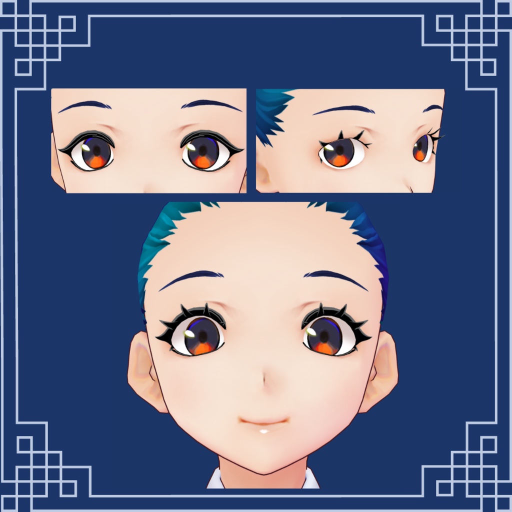 Eyeliner and eyelashes for Vroid [Free] - Mothly_Lightra - BOOTH