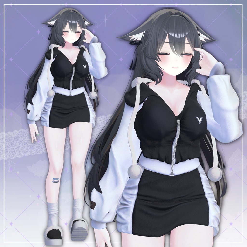 🤍 Daily Look outfits : Wednesday for Kikyo [桔梗] - Violet - BOOTH
