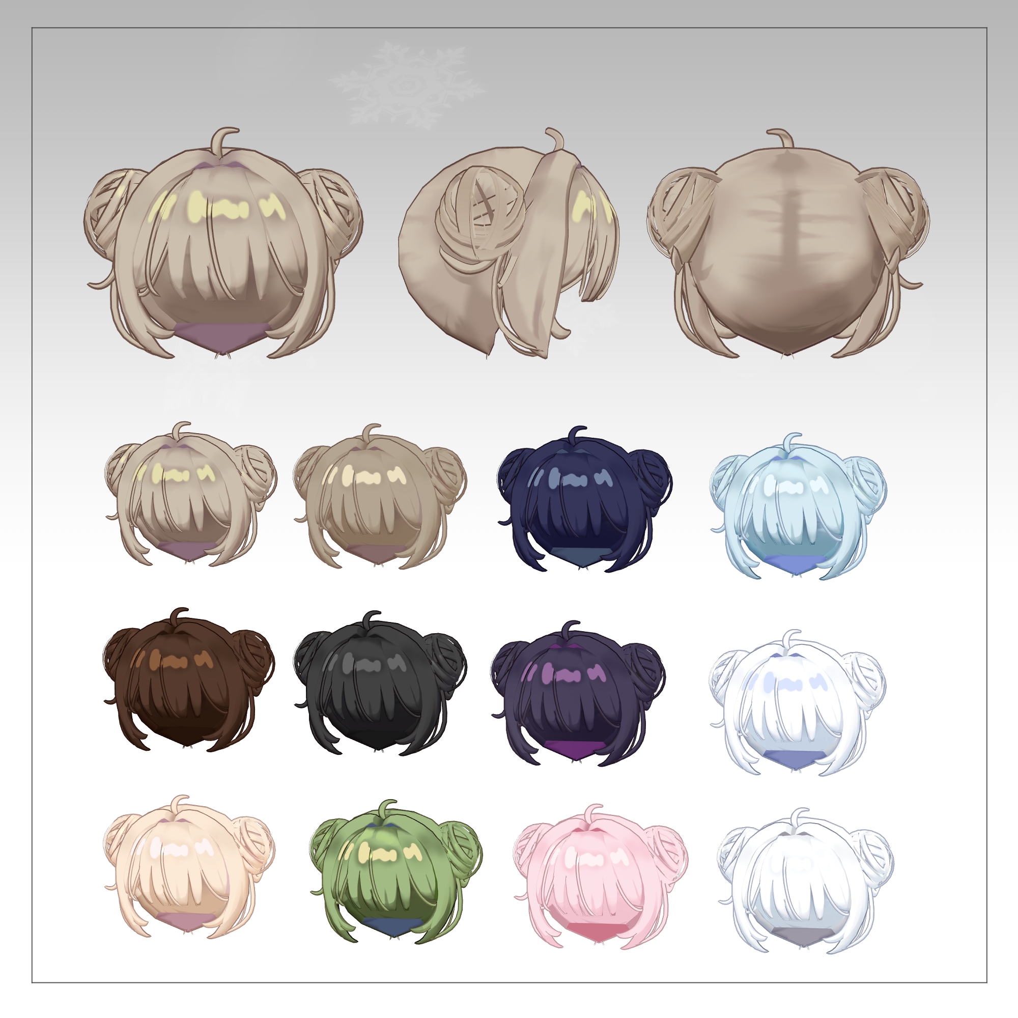 🥟Side Bun Hair for kipfel(キプフェル) - Violet - BOOTH