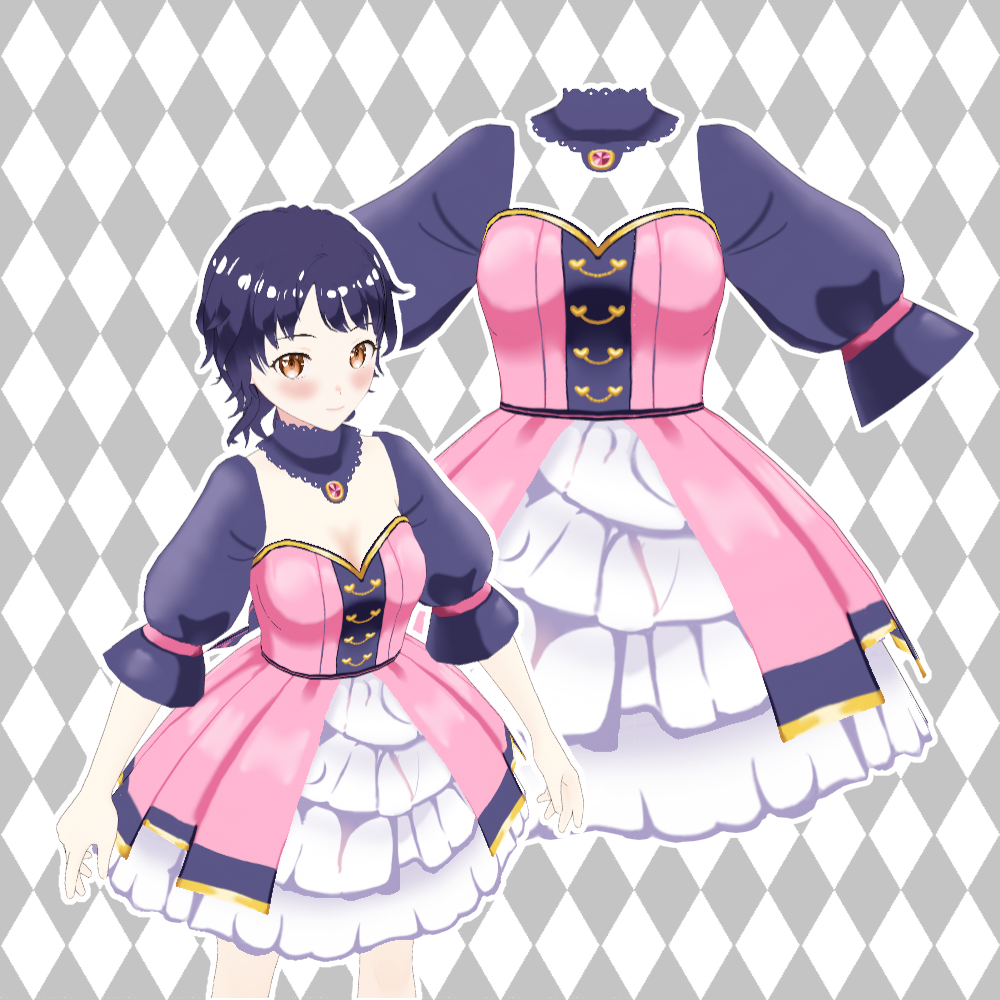 Vroid - Pink and Purple Lolita Dress - ピンクと紫のロリータドレス - Lucariaura - BOOTH