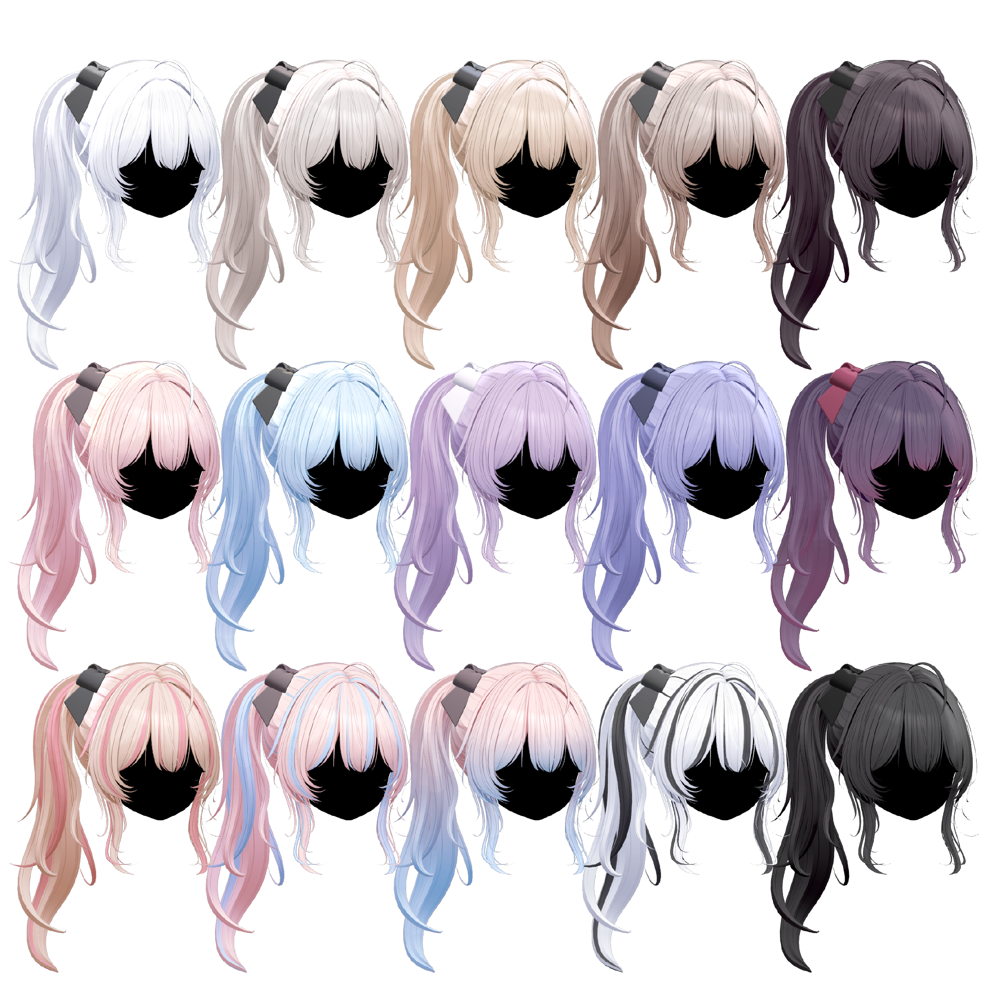 Odango Ponytail 🍡【15Avatars対応】 VRChat Gimmick Hair - APIN SHOP - BOOTH