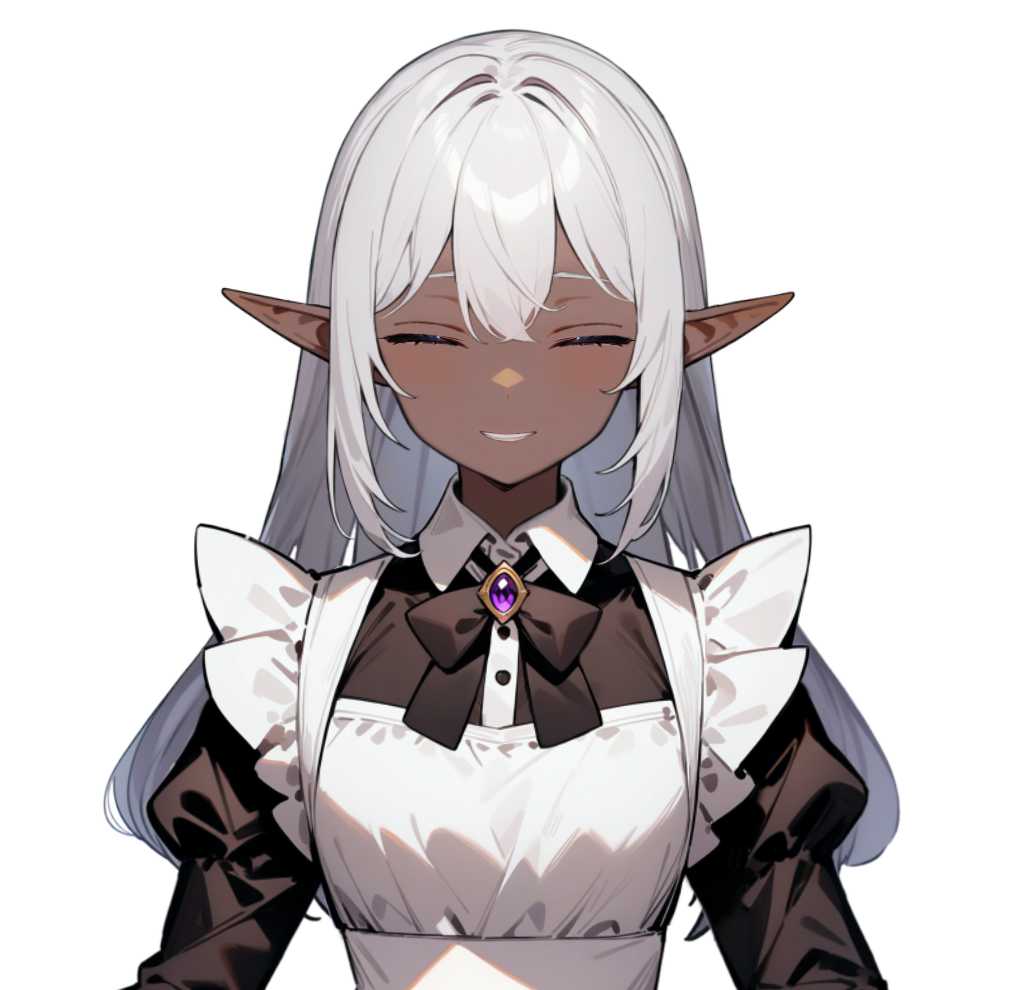 Live2Dモデル 色カスタマイズ可能 配信向け 銀髪ダークエルフメイド 【VTS対応】Color-Customizable Live2D ...