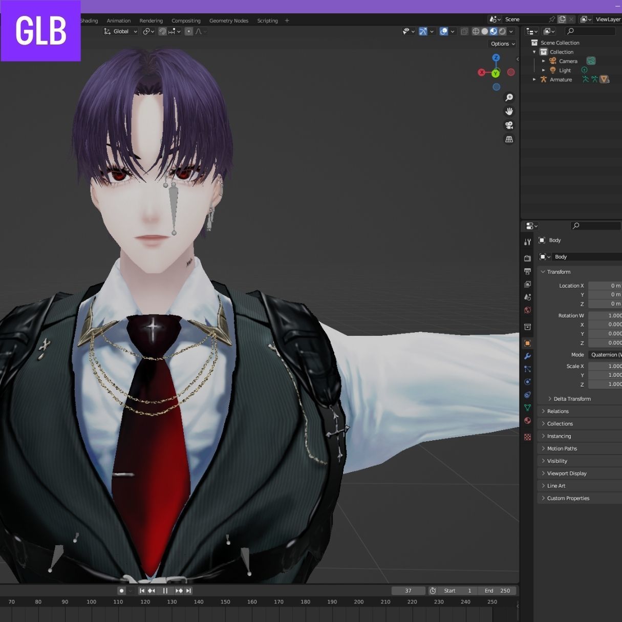 【GLB】Himeno – 3D OC Character Asset Ver.1【作画補助向け】 - Markkanenn7s - BOOTH