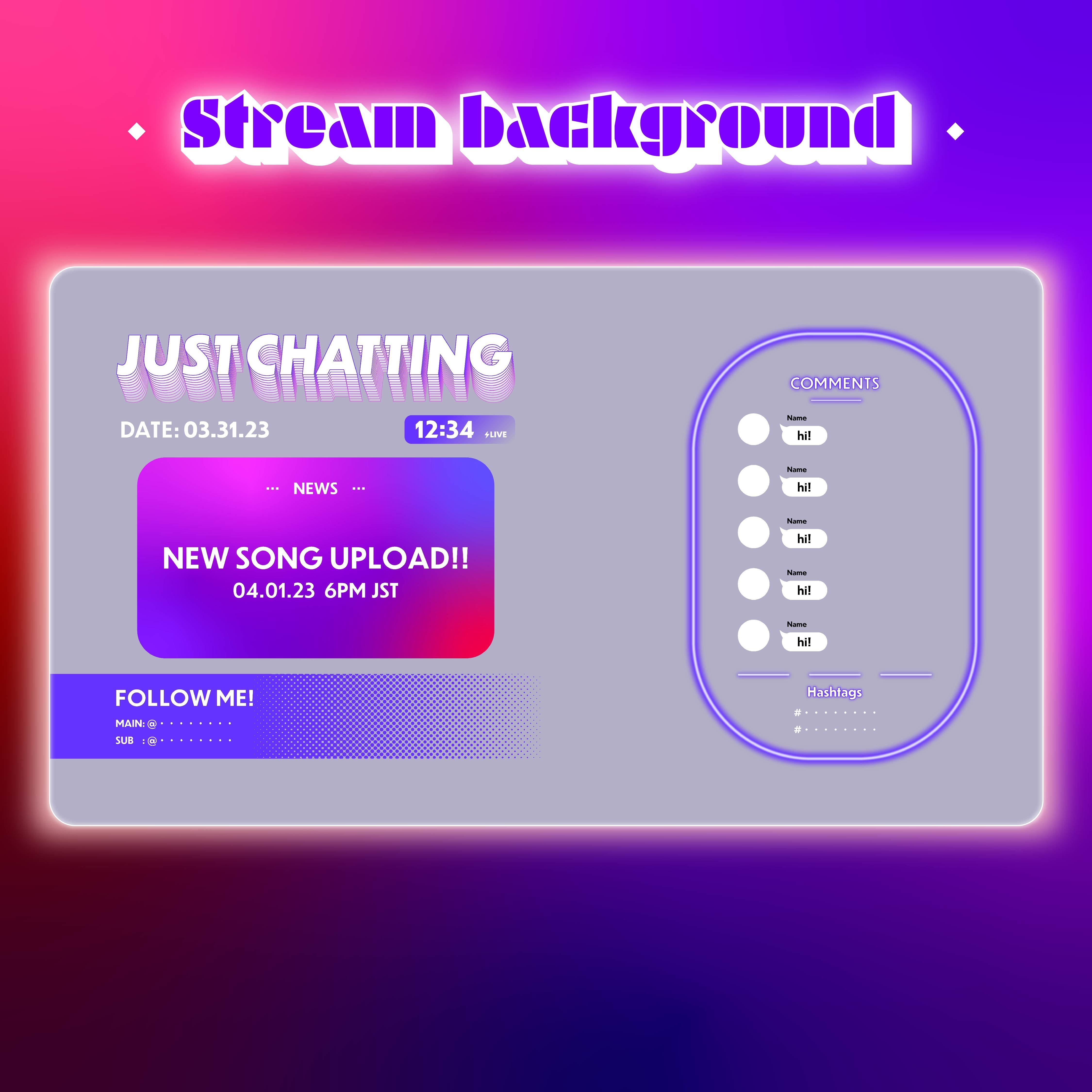 𝑺𝒕𝒓𝒆𝒂𝒎 𝒃𝒂𝒄𝒌𝒈𝒓𝒐𝒖𝒏𝒅 𝟎𝟐 #Just chatting - 京極冬 - BOOTH