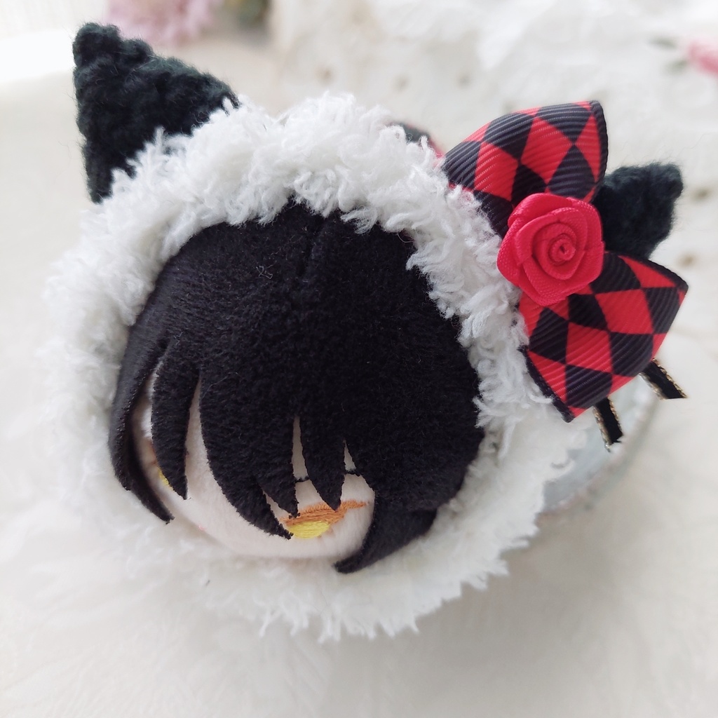 もちマス着ぐるみ【787】黒赤ダイア柄リボン - miyaあむあむ - BOOTH