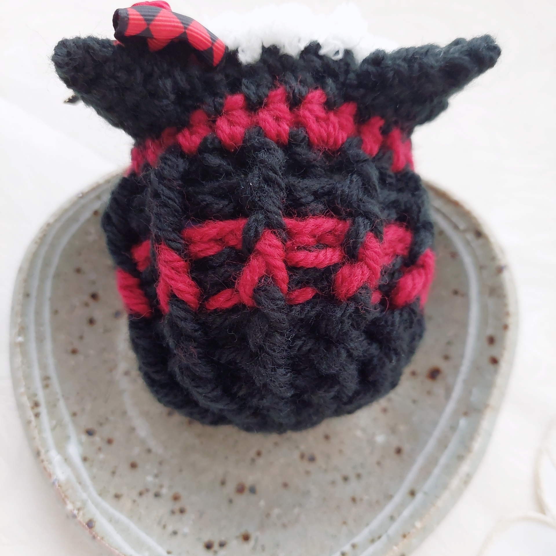 もちマス着ぐるみ【787】黒赤ダイア柄リボン - miyaあむあむ - BOOTH