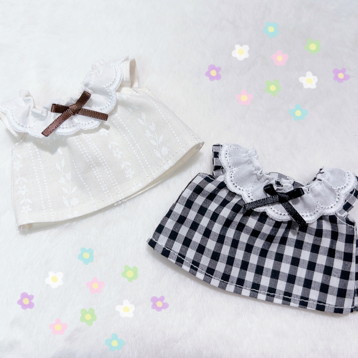 10cmぬいぐるみ用フレンチフリルワンピース🥐モチーフ - moln - BOOTH