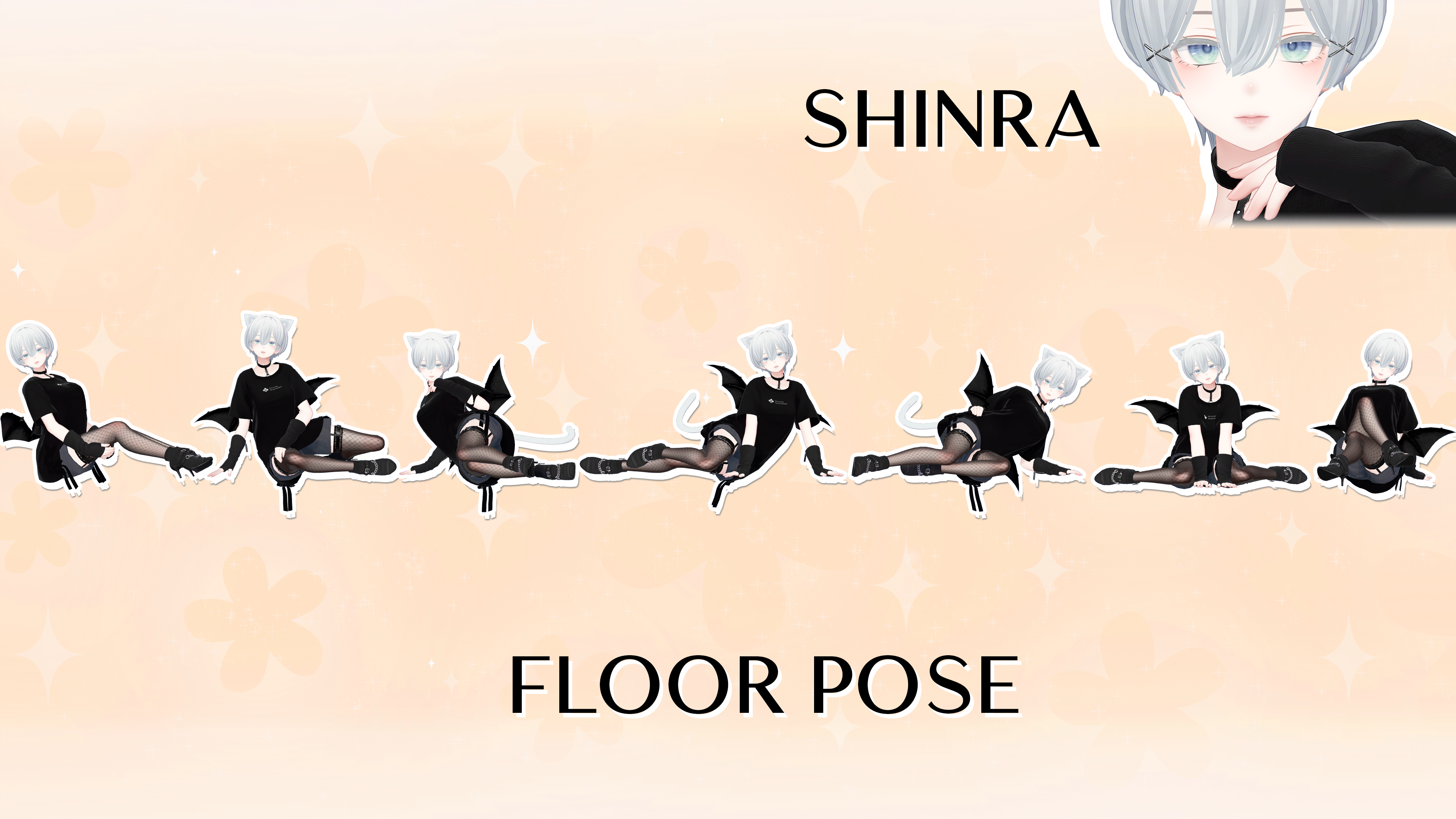 Pose Set Bundle 「STAND & FLOOR」 14 Poses - VRChat (7 Avatars) - Feder ...