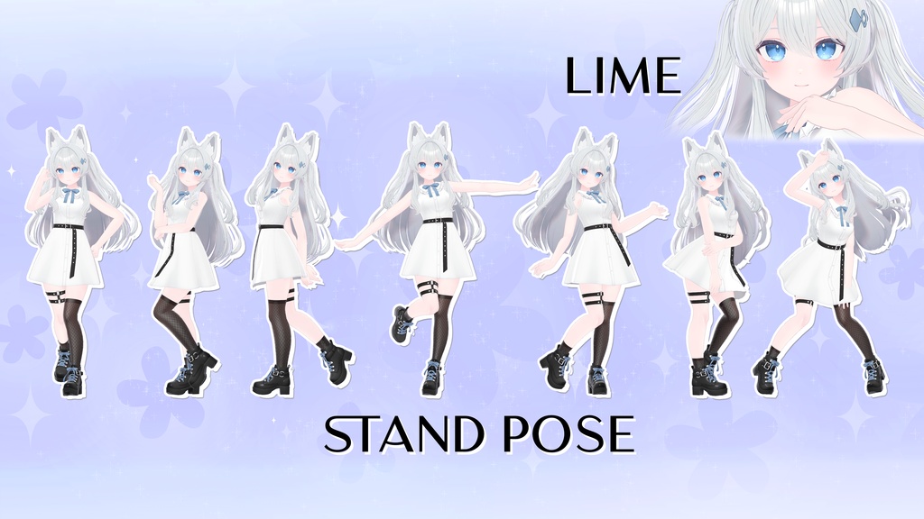 Pose Set Bundle 「STAND & FLOOR」 14 Poses - VRChat (7 Avatars) - Feder - BOOTH