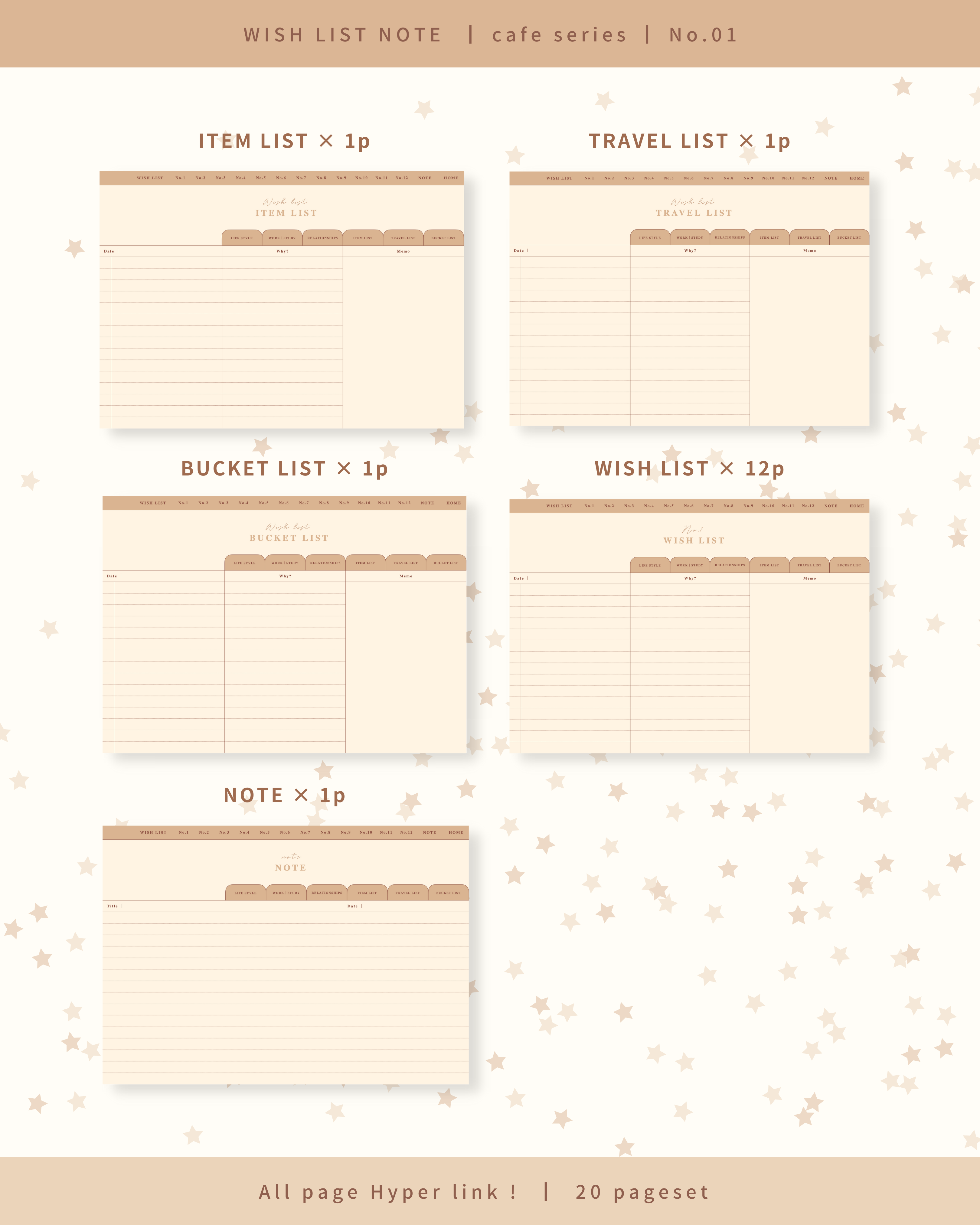 Wish list note ｜ No.1 - 𝐋𝐚𝐭𝐭𝐞𝐬𝐡𝐨𝐩 - BOOTH