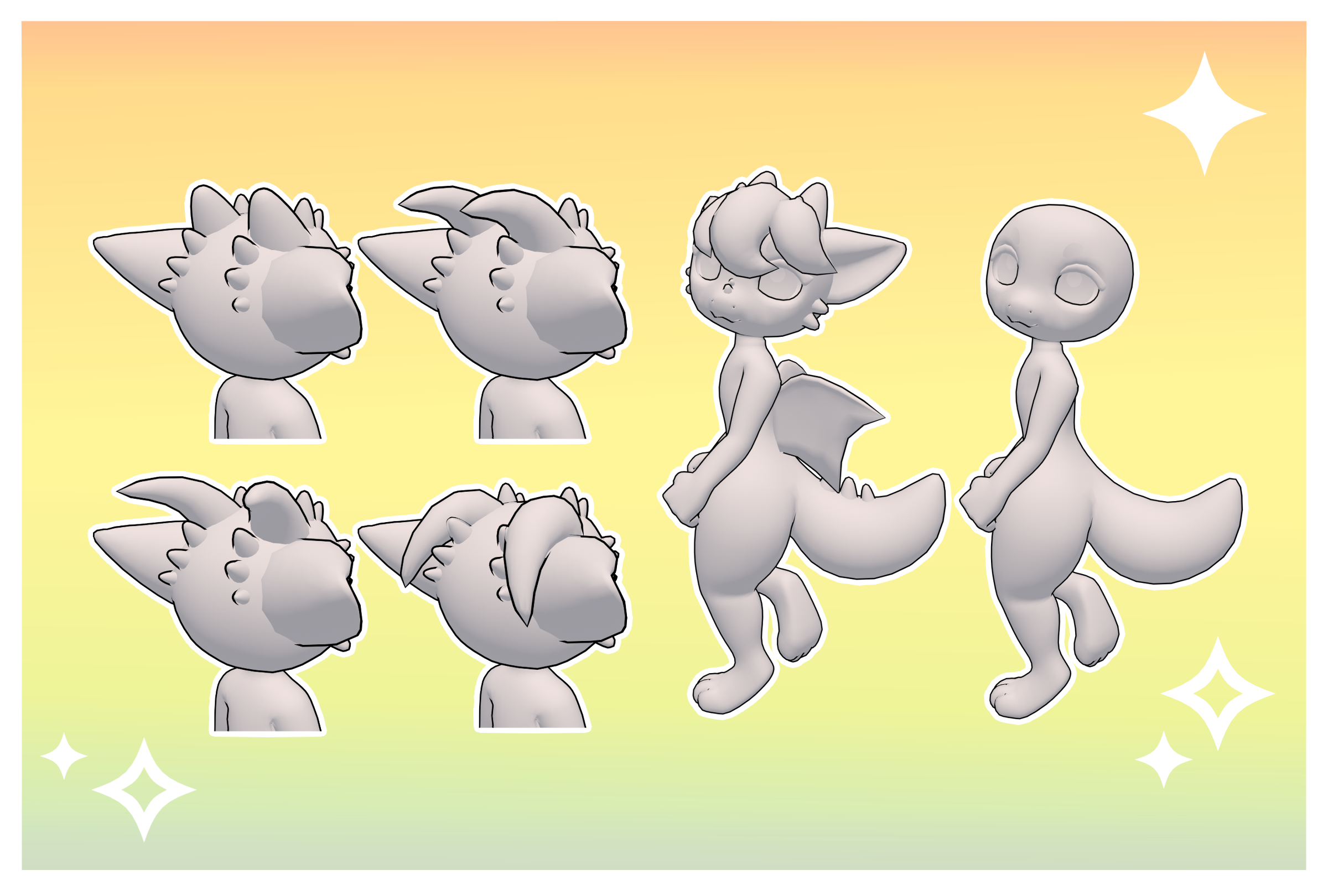 Snappy Chibi Reptile/Dragon VRChat Base Avatar - drawforfood - BOOTH