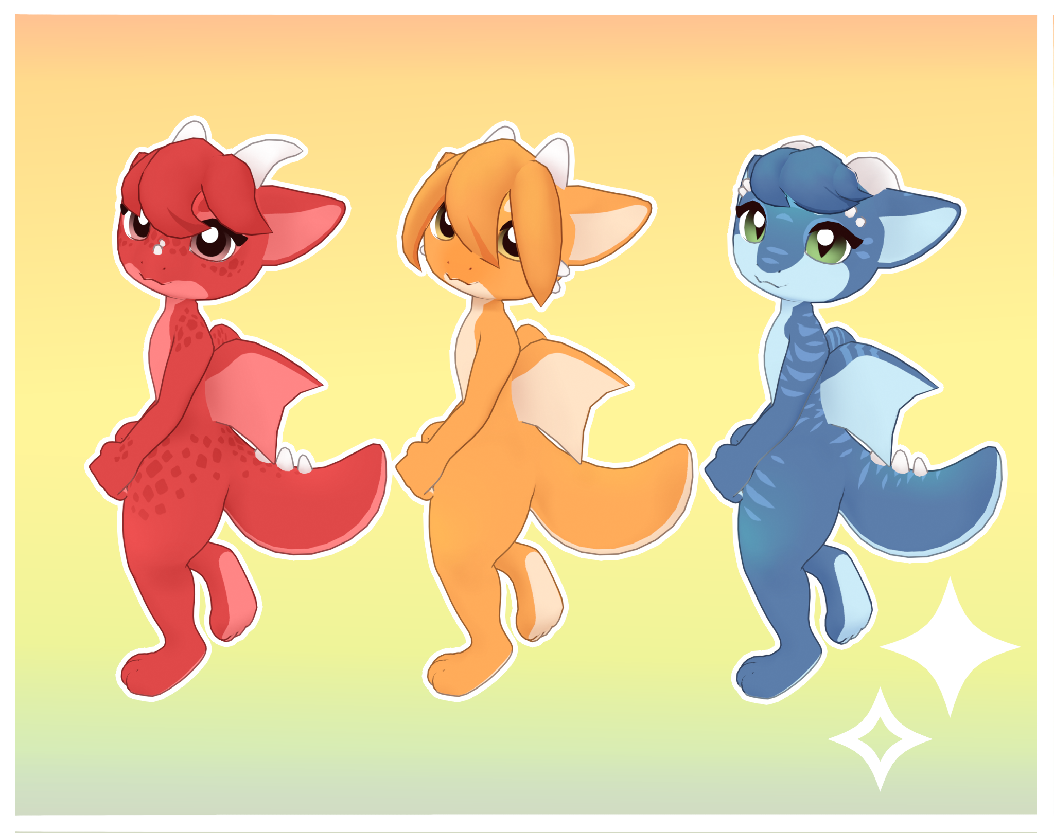 Snappy Chibi Reptile/Dragon VRChat Base Avatar - drawforfood - BOOTH